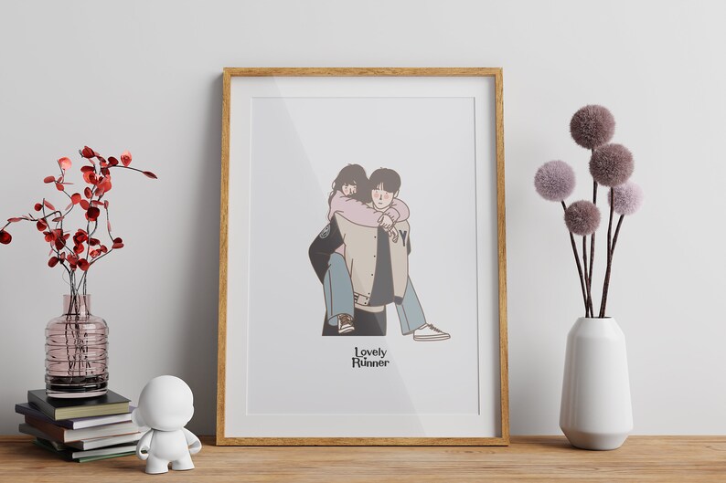 K-drama Lovely Runner Printable Illustration Digital Download - Etsy