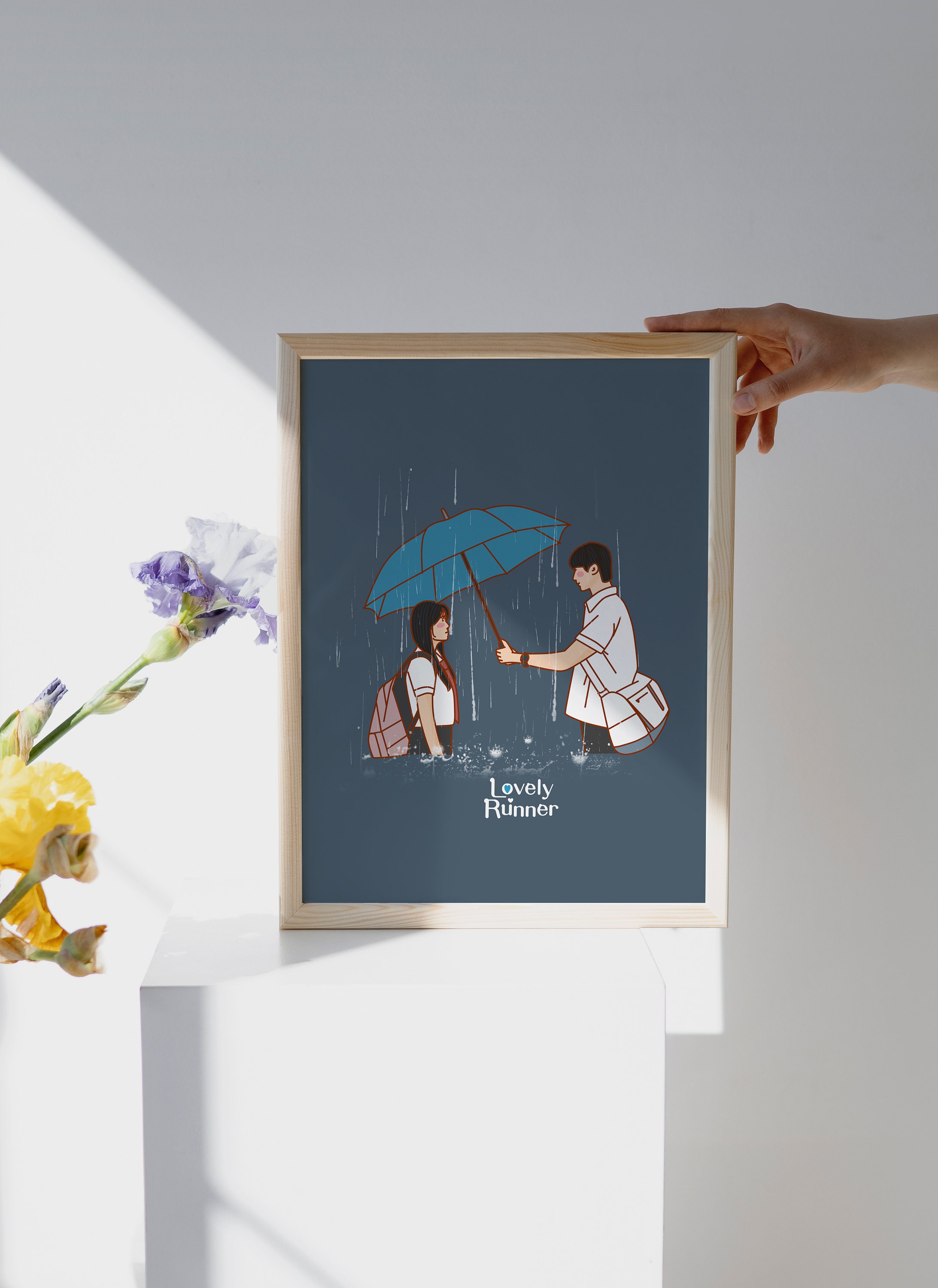 K-drama Lovely Runner Printable Illustration Digital Download - Etsy