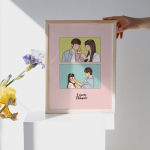 K-drama Lovely Runner Printable Illustration Digital Download - Etsy