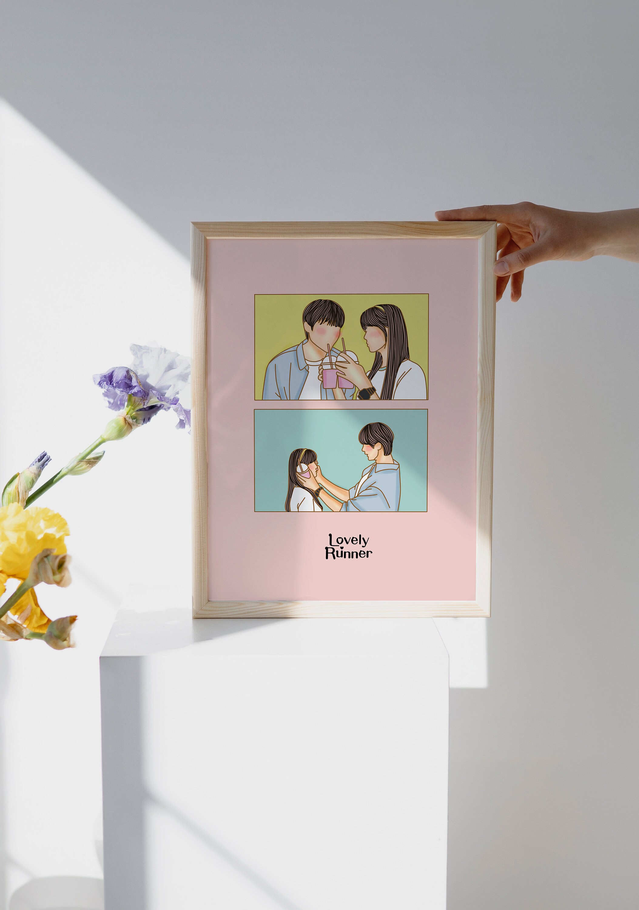 K-drama Lovely Runner Printable Illustration Digital Download - Etsy