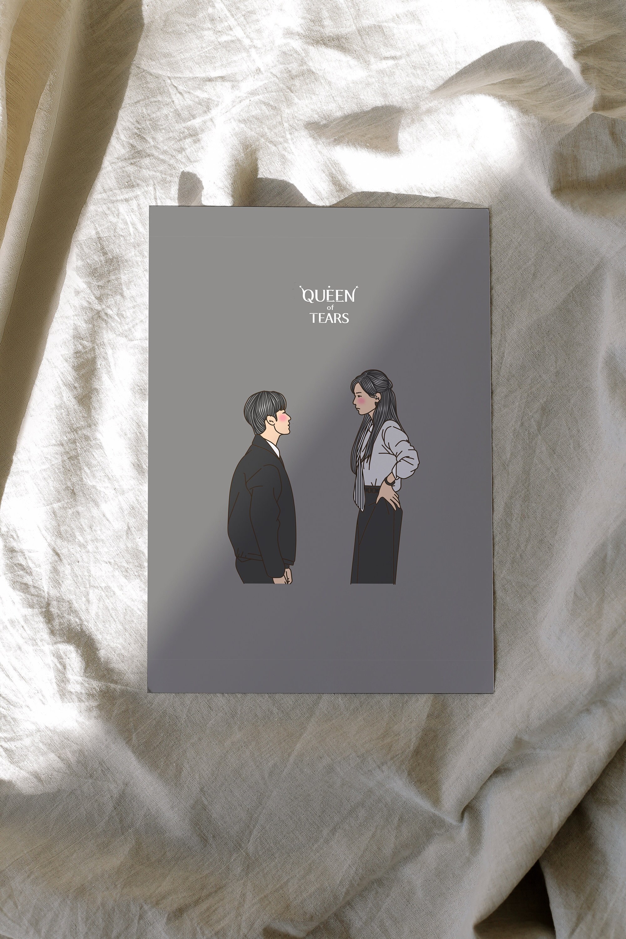 K-drama Queen of Tears Printable Illustration Digital Download - Etsy