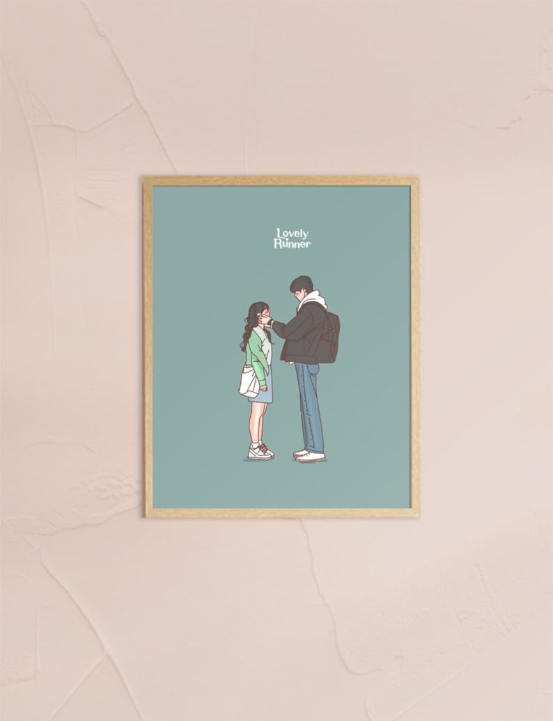 K-drama Lovely Runner Printable Illustration Digital Download - Etsy