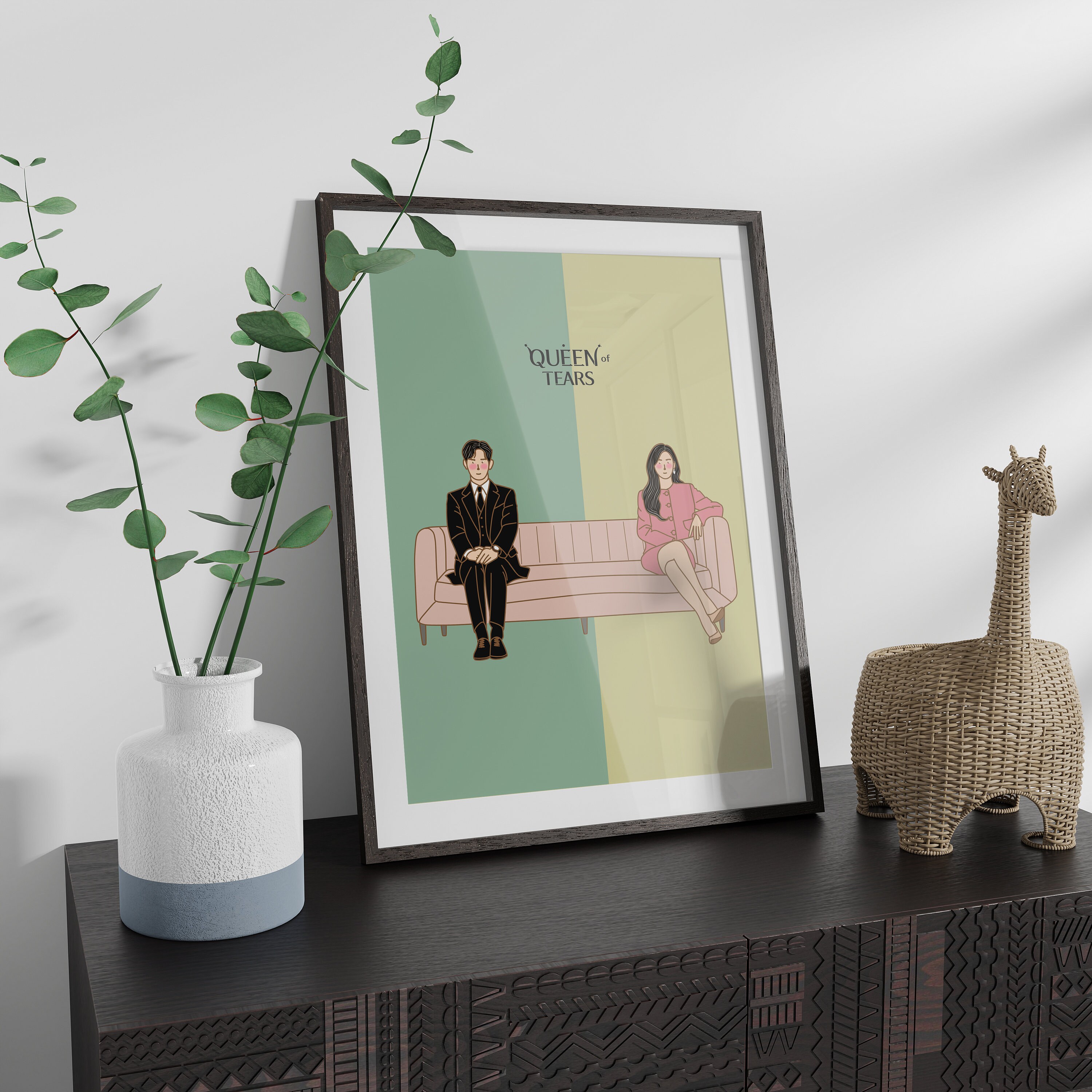 K-drama Queen of Tears Printable Illustration Digital Download - Etsy