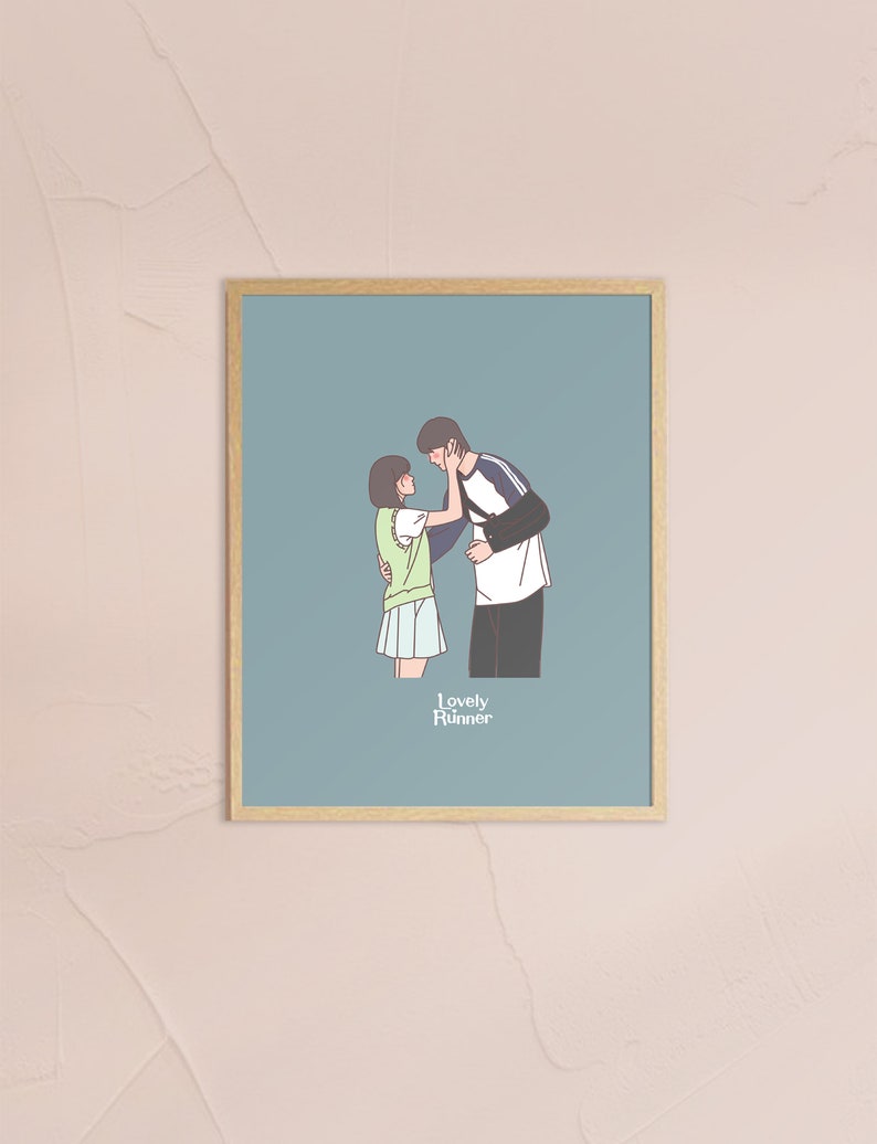 K-drama Lovely Runner Printable Illustration Digital Download - Etsy