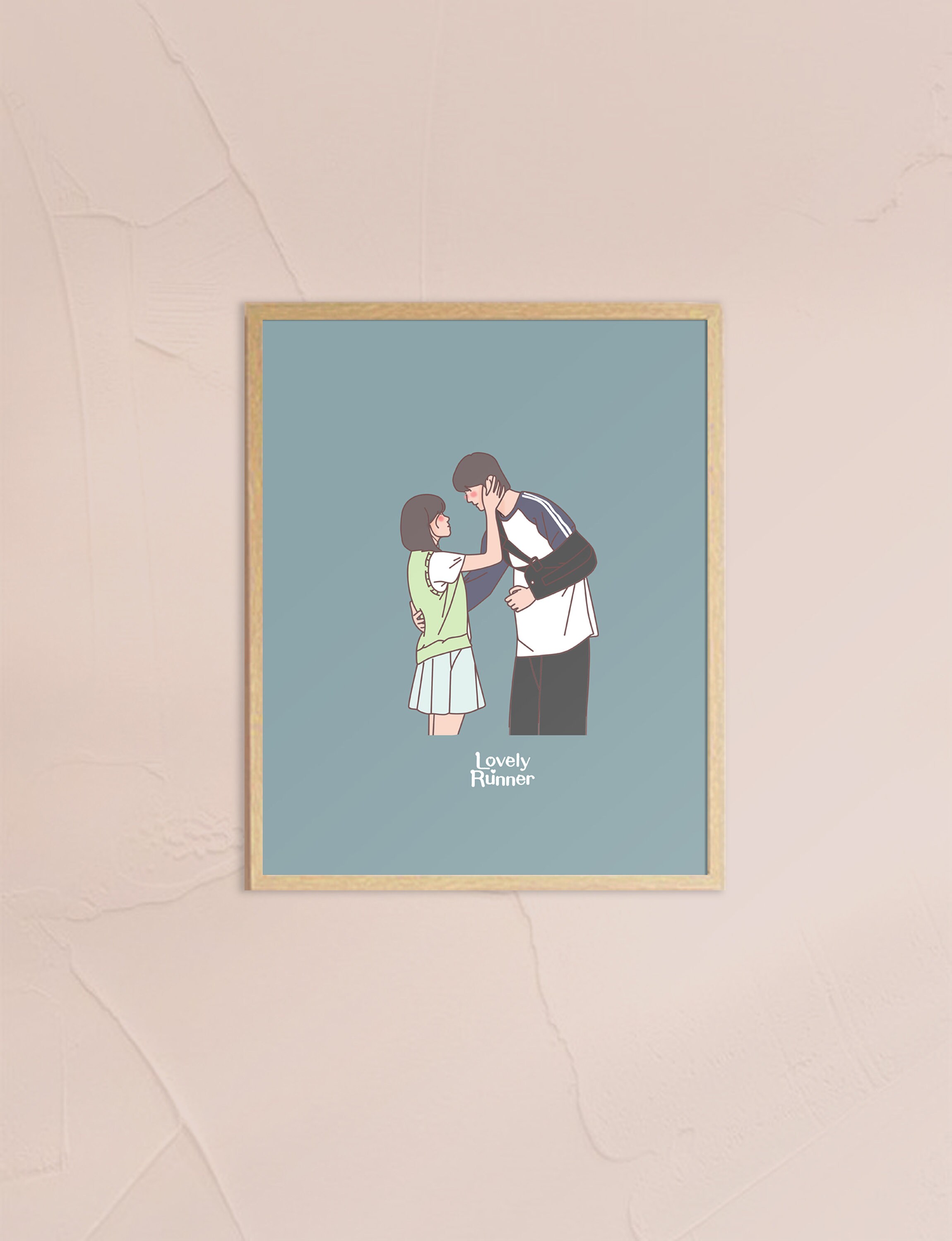 K-drama Lovely Runner Printable Illustration Digital Download - Etsy
