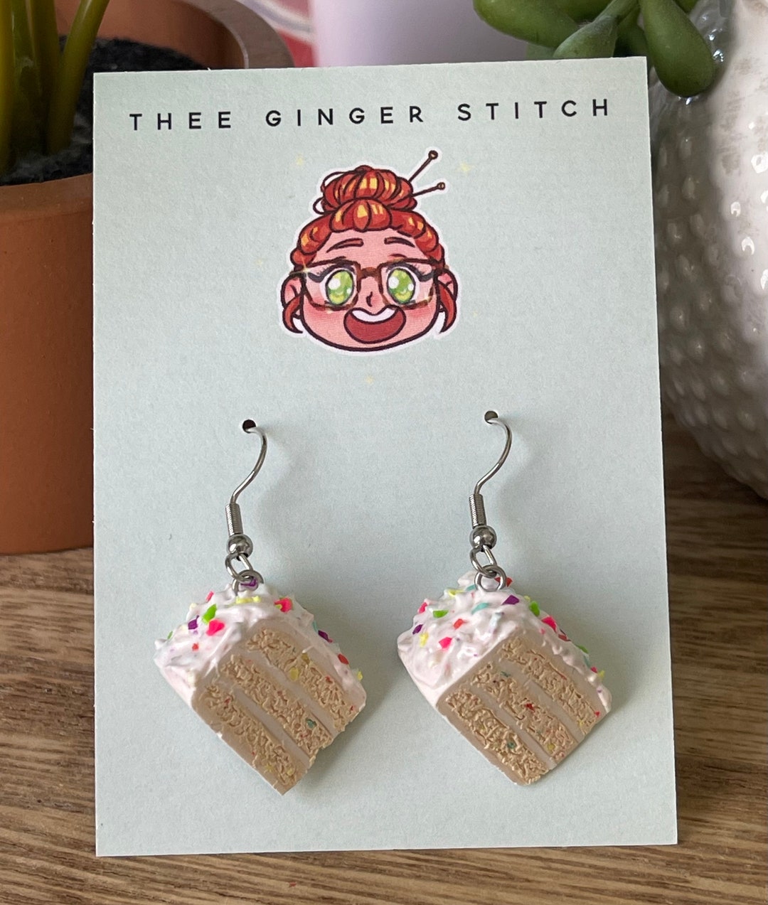 Funfetti Cake Earrings - Rainbow Cake Earrings - Sprinkles -cake ...