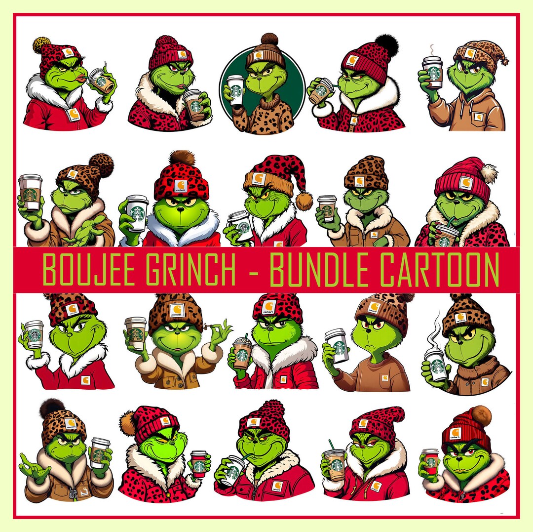 Bundle Grinch Png Boujee Cartoon Leopard Png Winter Basics - Etsy UK