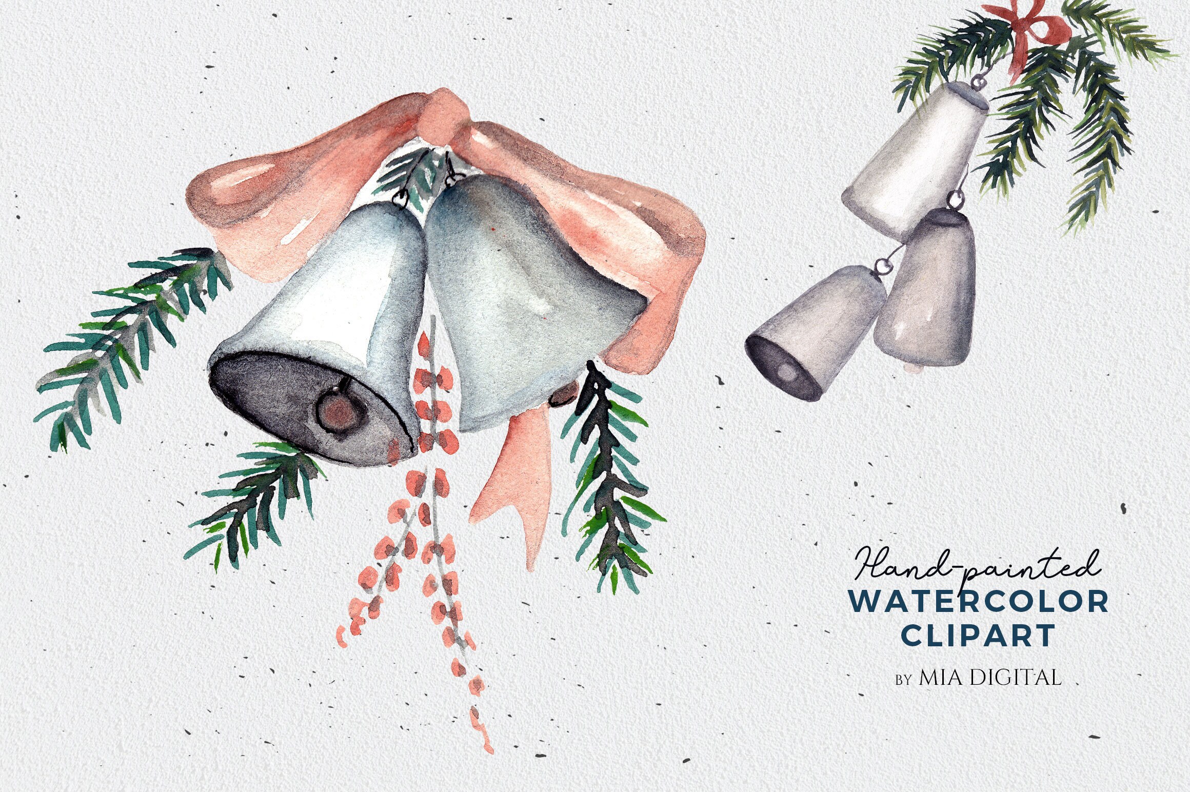 Watercolor Spring Easter Clipart/hand-painted Eggs, Flowers, Bells ...