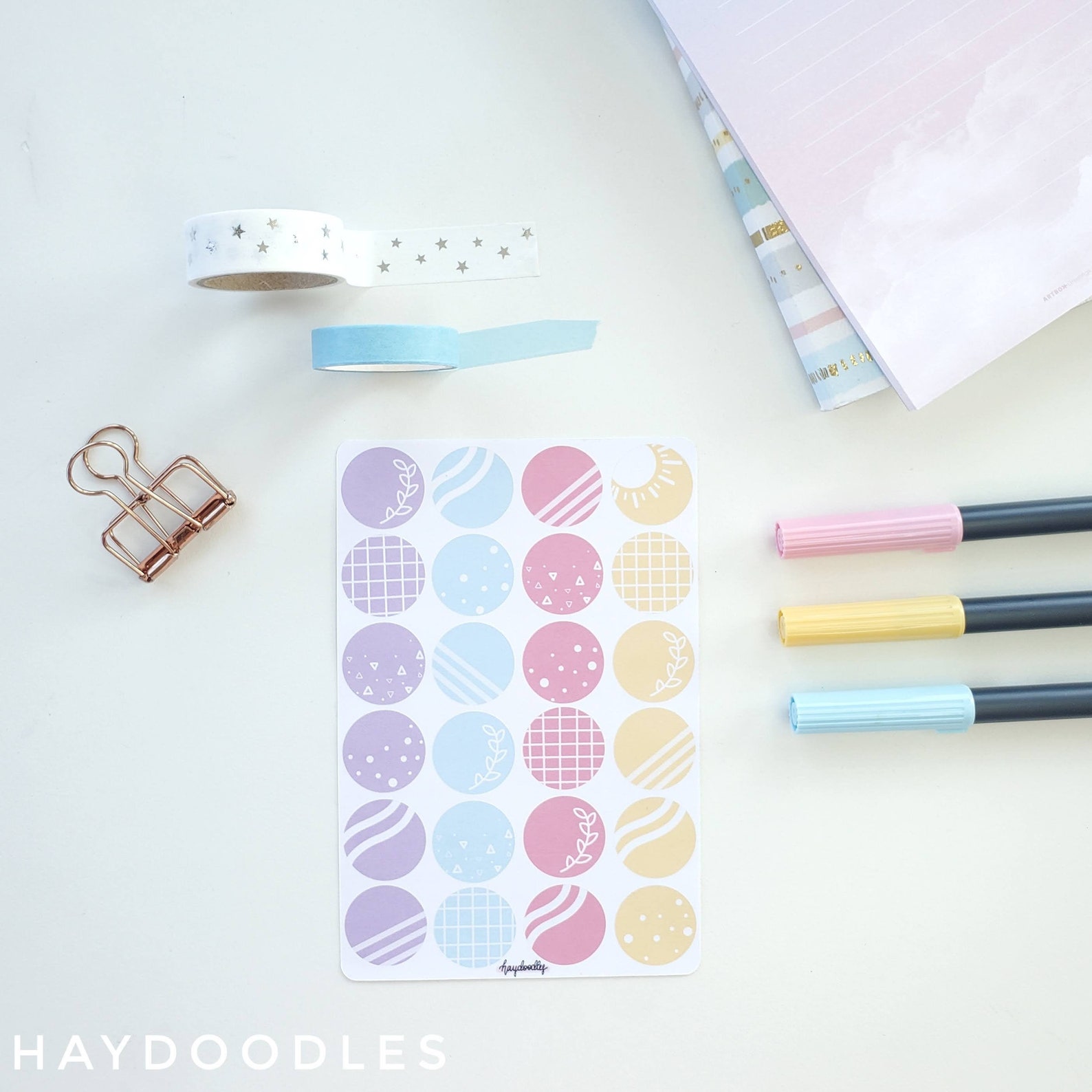Pastel Dotted Sticker Sheet Sticker Sheets Doodle Stickers | Etsy