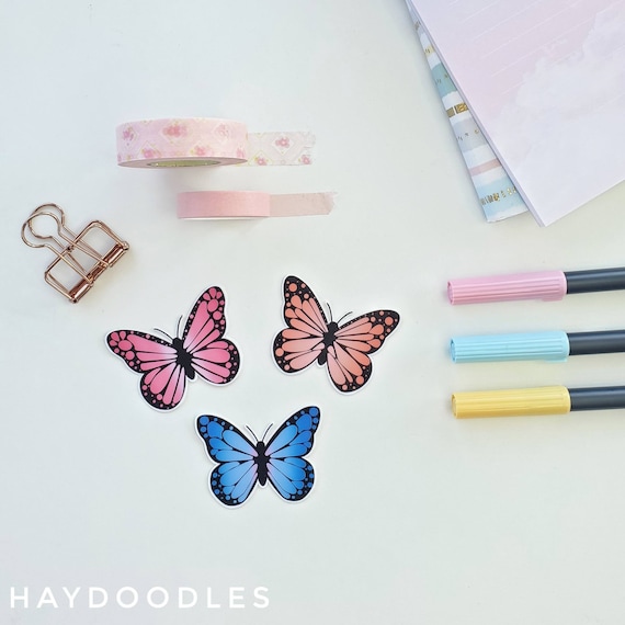 Butterfly Die-cut Stickers Weatherproof Vinyl Waterbottle - Etsy