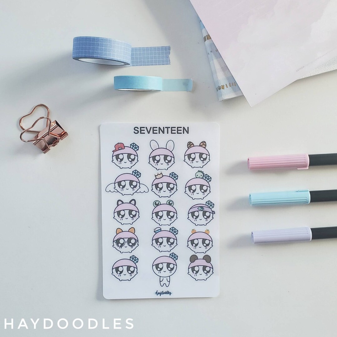 Seventeen Bong Bong Sticker Sheet Sticker Sheets Doodle - Etsy