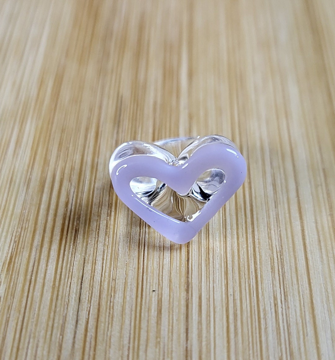 Lilac Heart Glass Loc Bead, Dread Beads, Dreadlocks Beads, Dreadloc ...