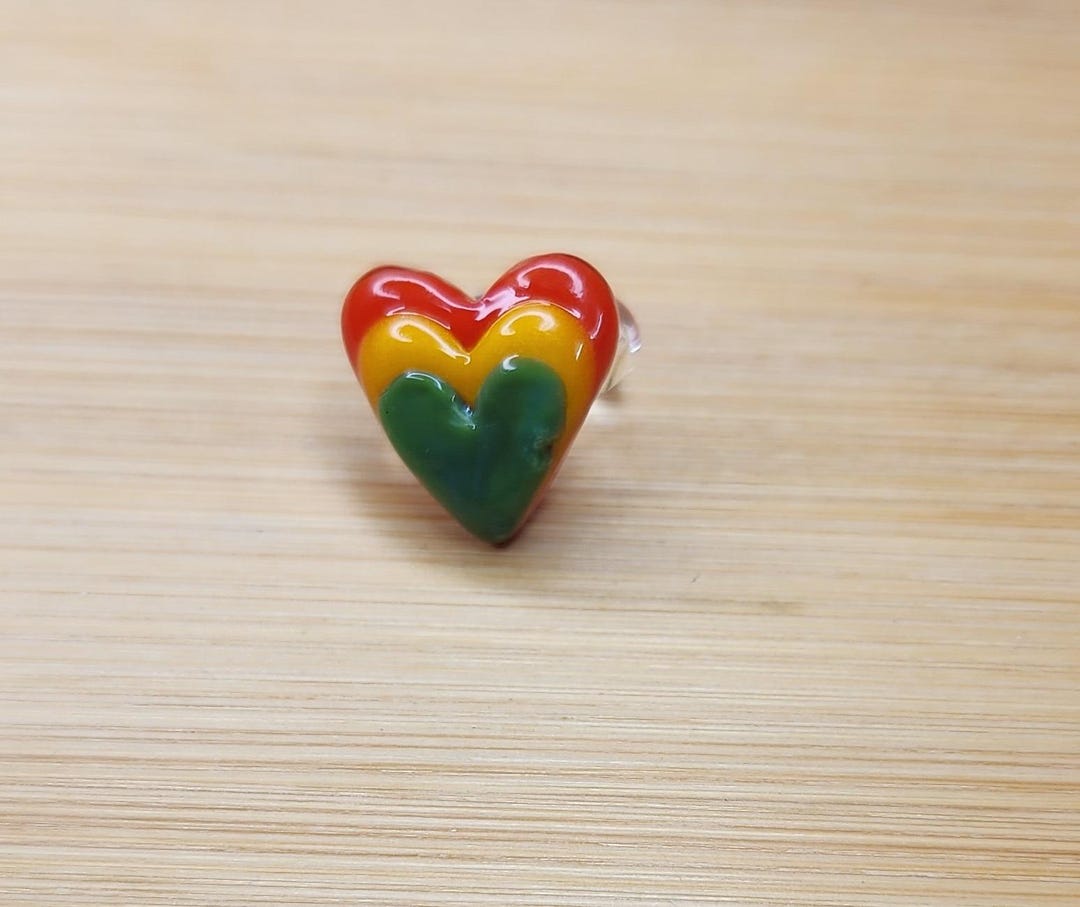 Red Yellow Green Heart Glass Loc Bead: Dreadlock Accessory - Etsy