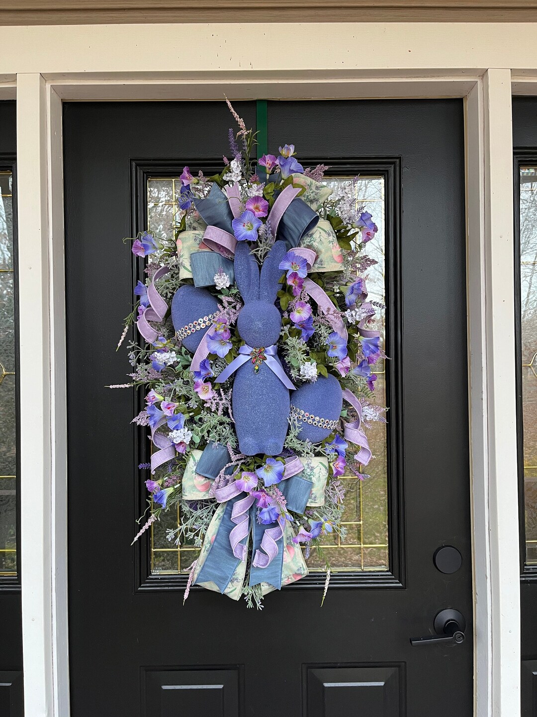 XL Deluxe Easter Swag, Designer Easter Bunny Wreath, Floral Easter Swag ...