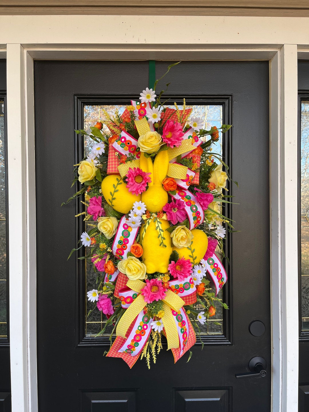 XL Deluxe Easter Swag, Designer Easter Bunny Wreath, Floral Easter Swag ...