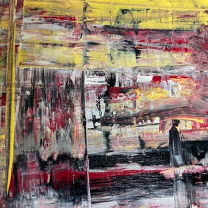 Red, Yellow, White, Abstract Painting - Etsy