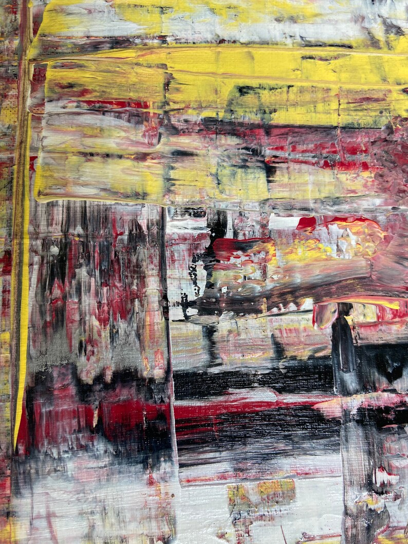 Red, Yellow, White, Abstract Painting - Etsy