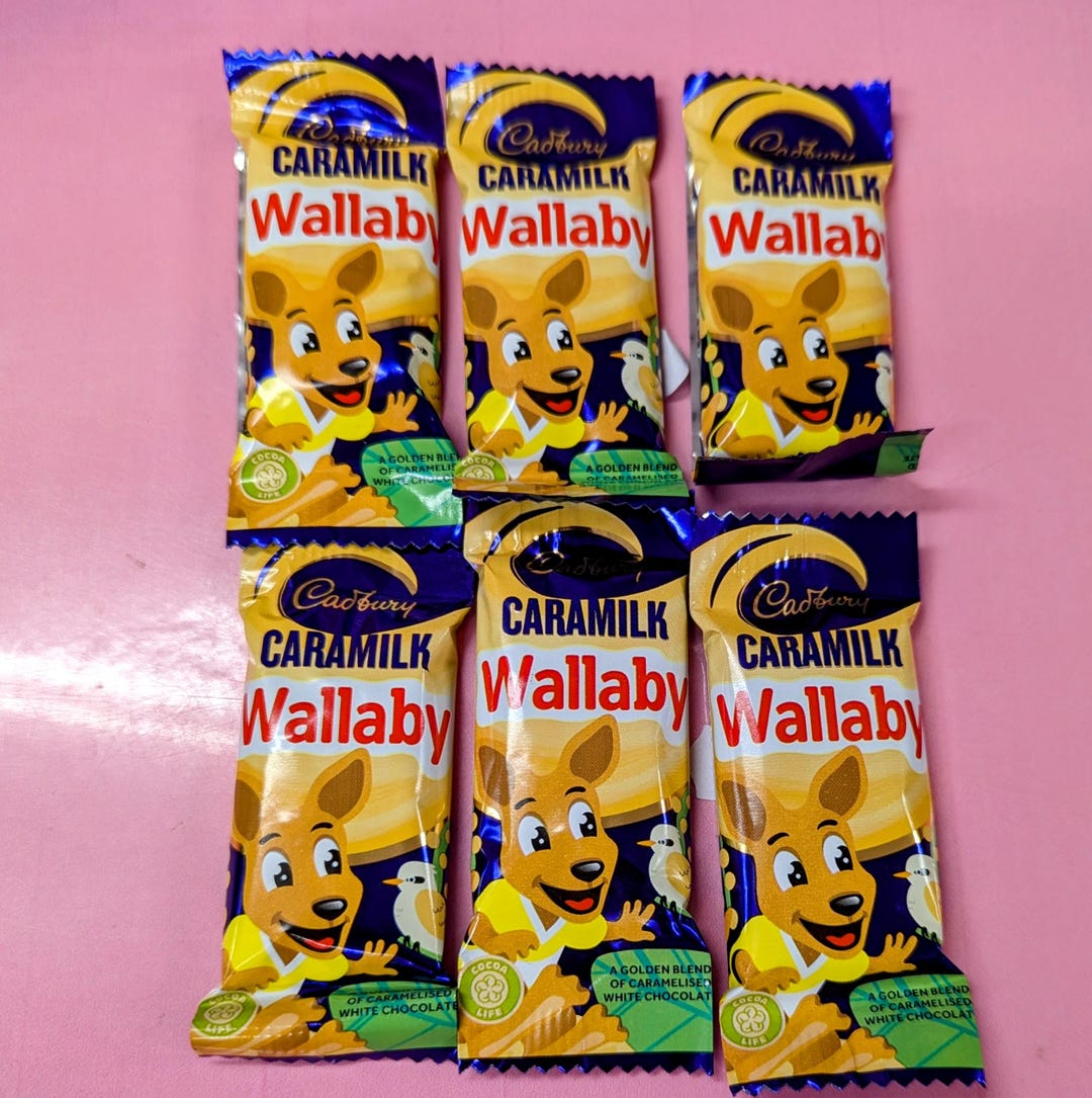 6x Australian Cadbury's Caramilk Wallabies Chocolate Bars 12g Each ...