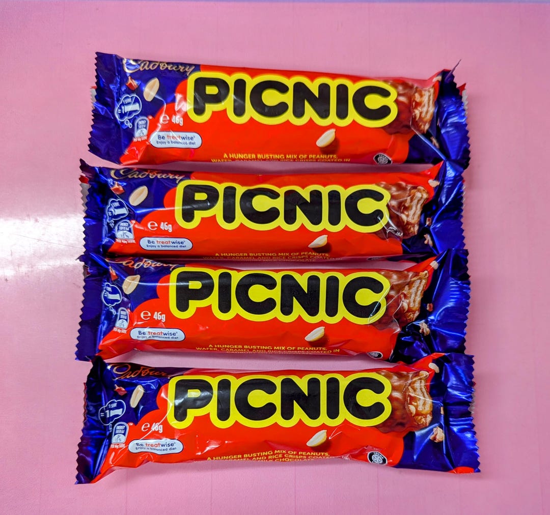 4X Cadbury's Picnic Chocolate Bars australian Import 46g Each. - Etsy