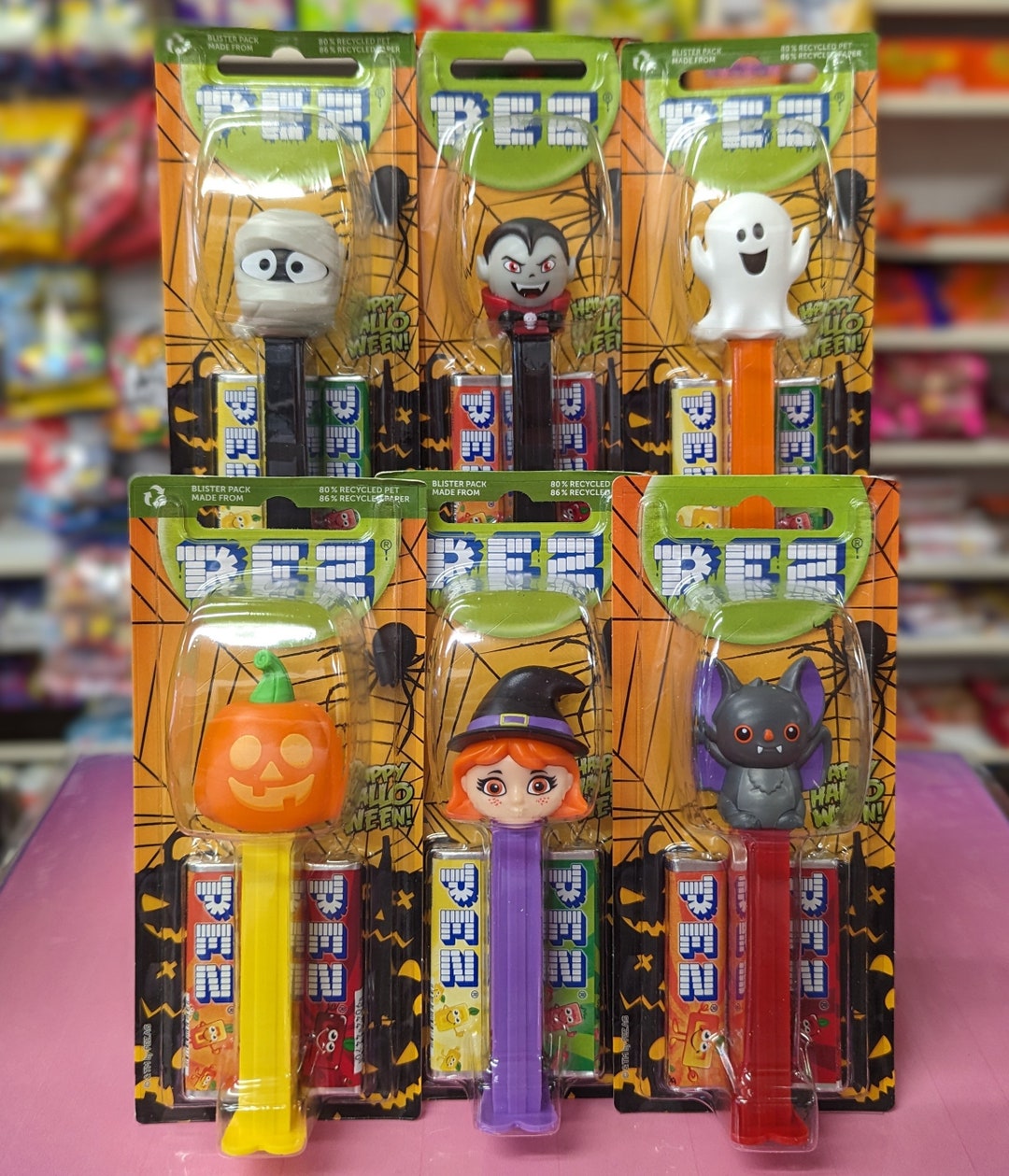 Halloween PEZ, Choose Your Character: Mummy, Vampire, Ghost, Jack O ...