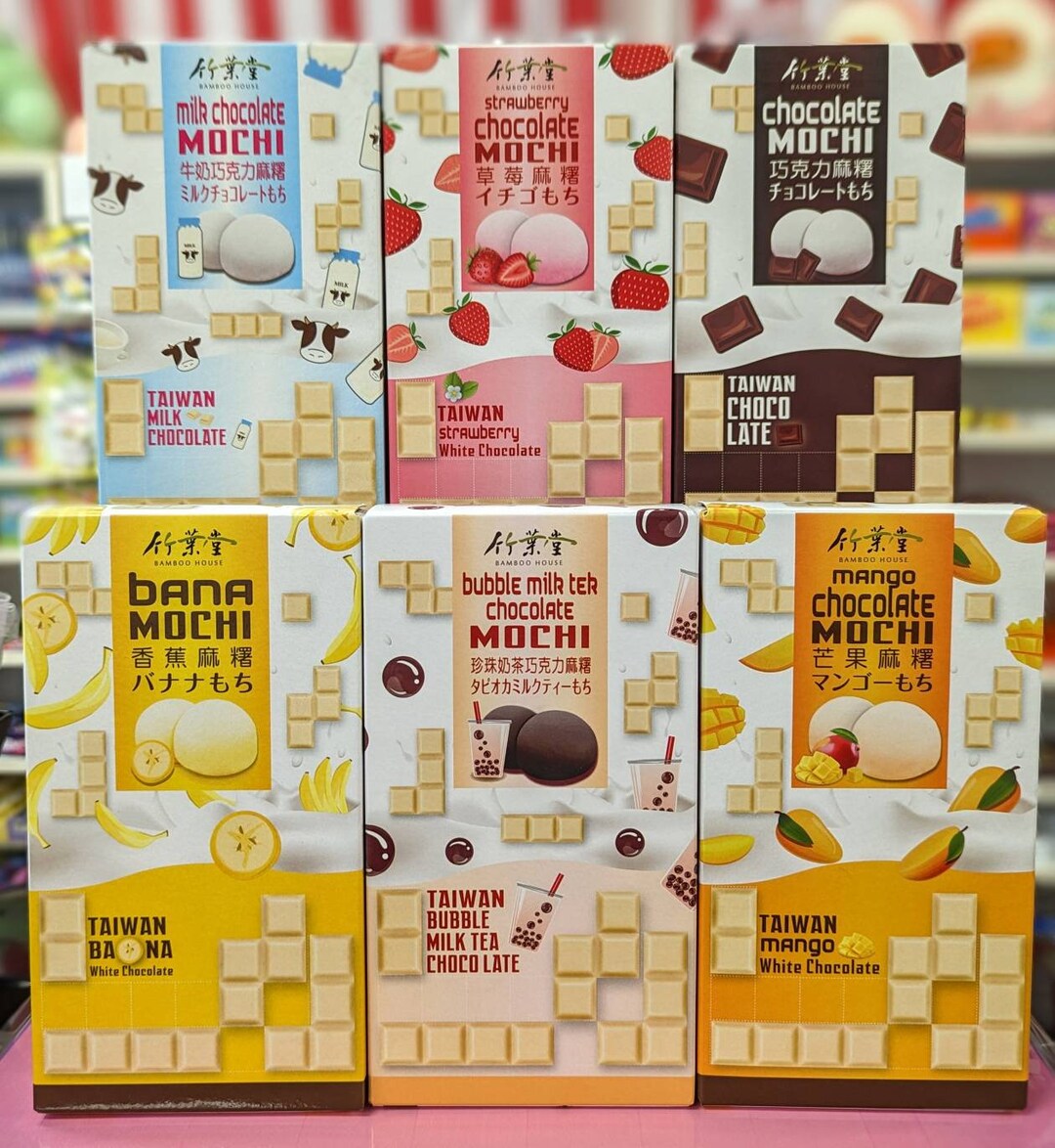 Set of 6 Boxes of Mochi, Milk Chocolate, Strawberry Chocolate ...