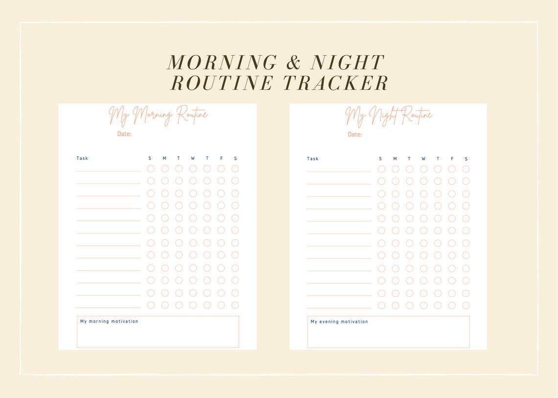 Printable & Editable Morning and Night Routine Tracker - Etsy