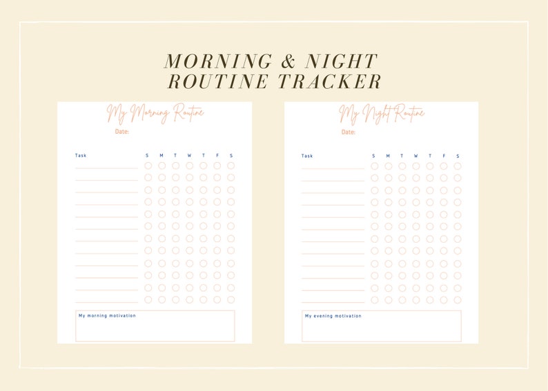 Printable & Editable Morning and Night Routine Tracker - Etsy