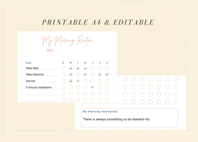Printable & Editable Morning and Night Routine Tracker - Etsy
