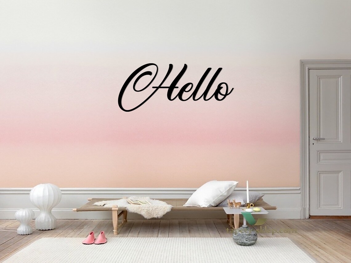Hello Metal Sign Hello Welcome Decor Custom Laser Cut Hello - Etsy