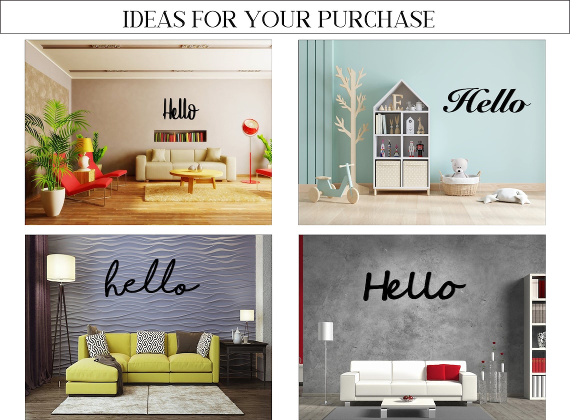 Hello Metal Sign Hello Welcome Decor Custom Laser Cut Hello - Etsy