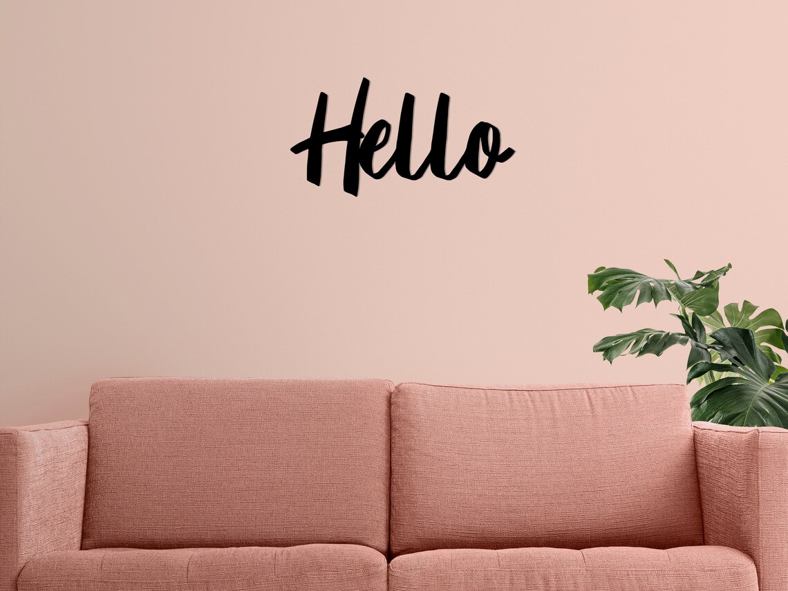 Hello Metal Sign Hello Welcome Decor Custom Laser Cut Hello - Etsy