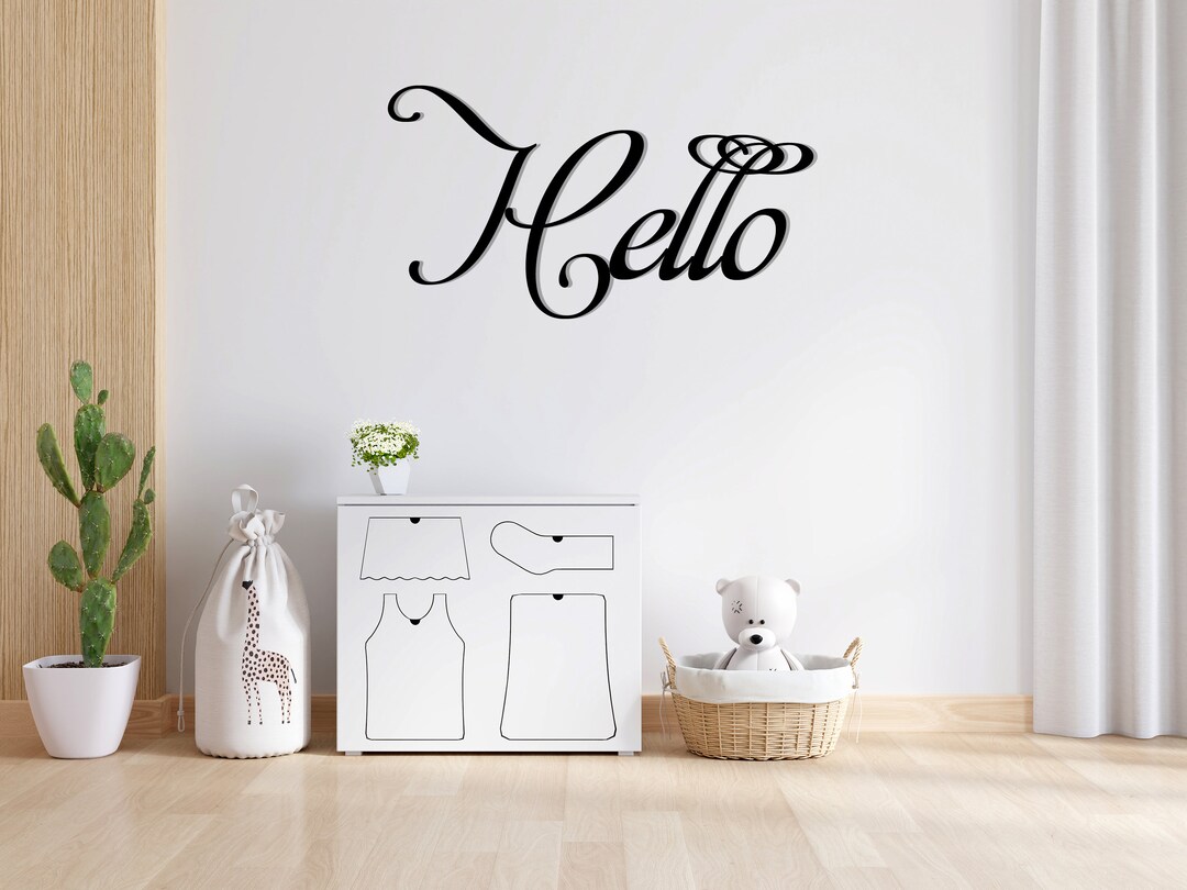Hello Metal Sign Hello Welcome Decor Custom Laser Cut Hello - Etsy