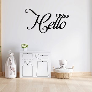 Hello Metal Sign Hello Welcome Decor Custom Laser Cut Hello - Etsy