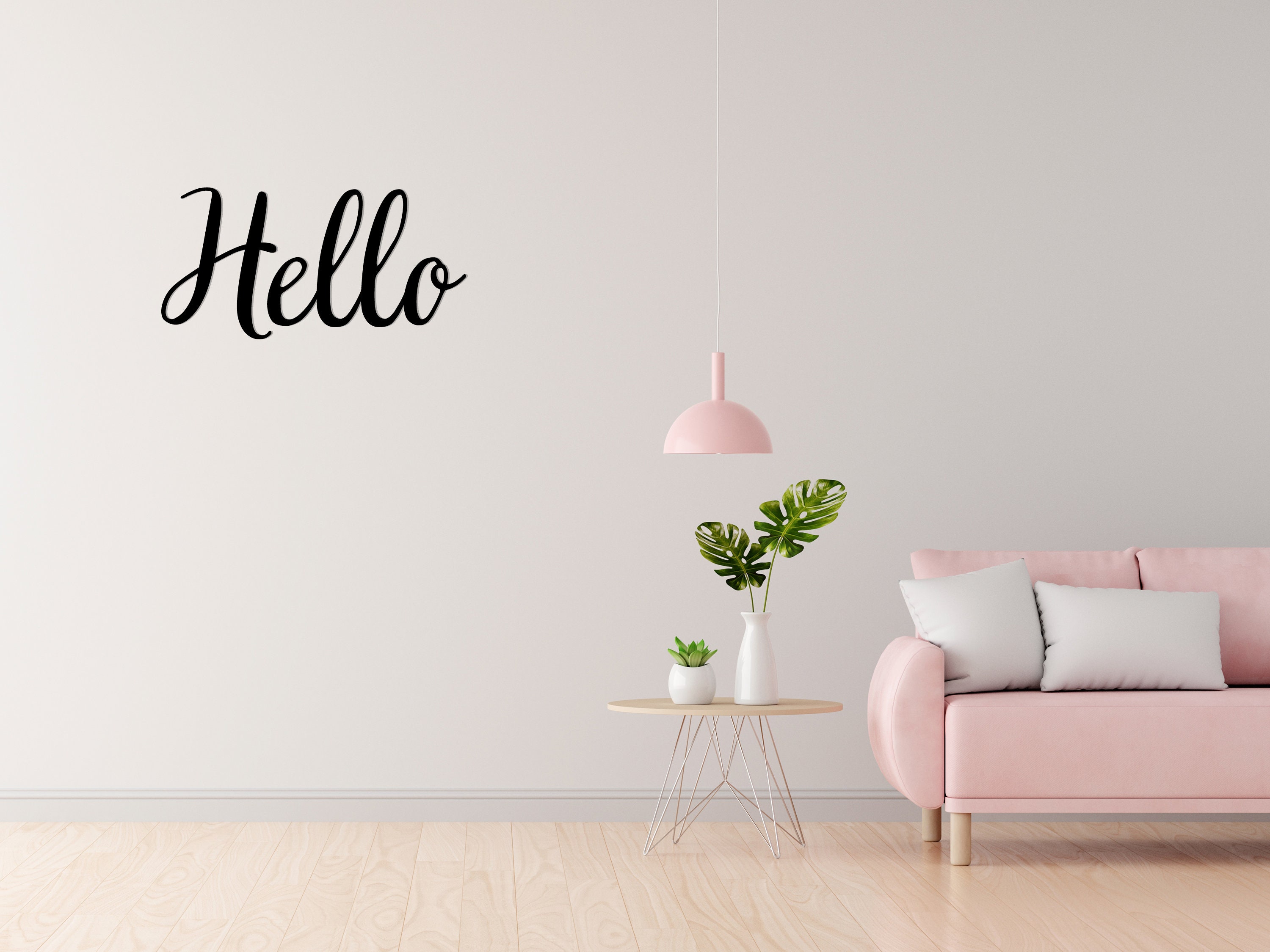Hello Metal Sign Hello Welcome Decor Custom Laser Cut Hello - Etsy