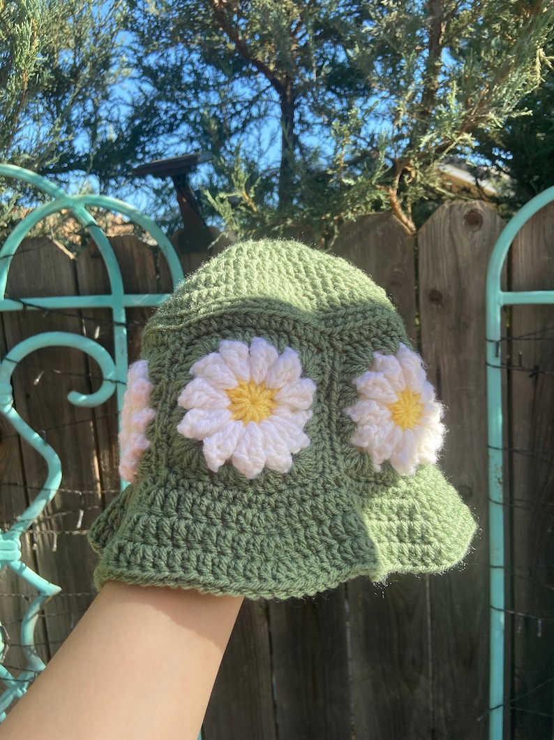 Crochet Flower Bucket Hat - Etsy