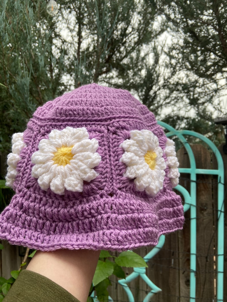 Crochet Flower Bucket Hat - Etsy