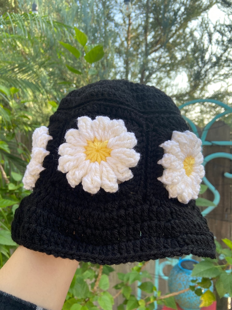 Crochet Flower Bucket Hat - Etsy