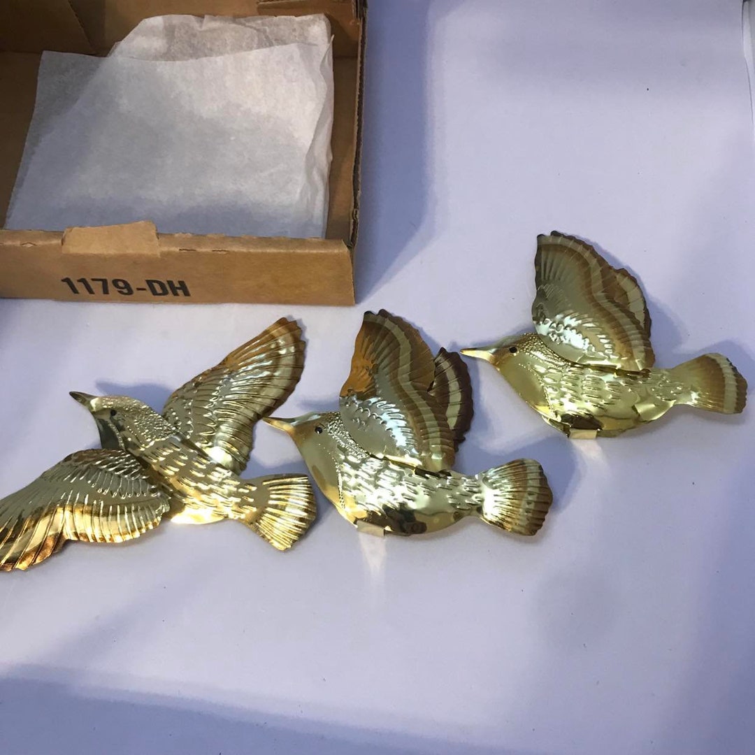 Vintage Homco Gold Metal Flying Birds Wall Decor.mid Century Modern ...