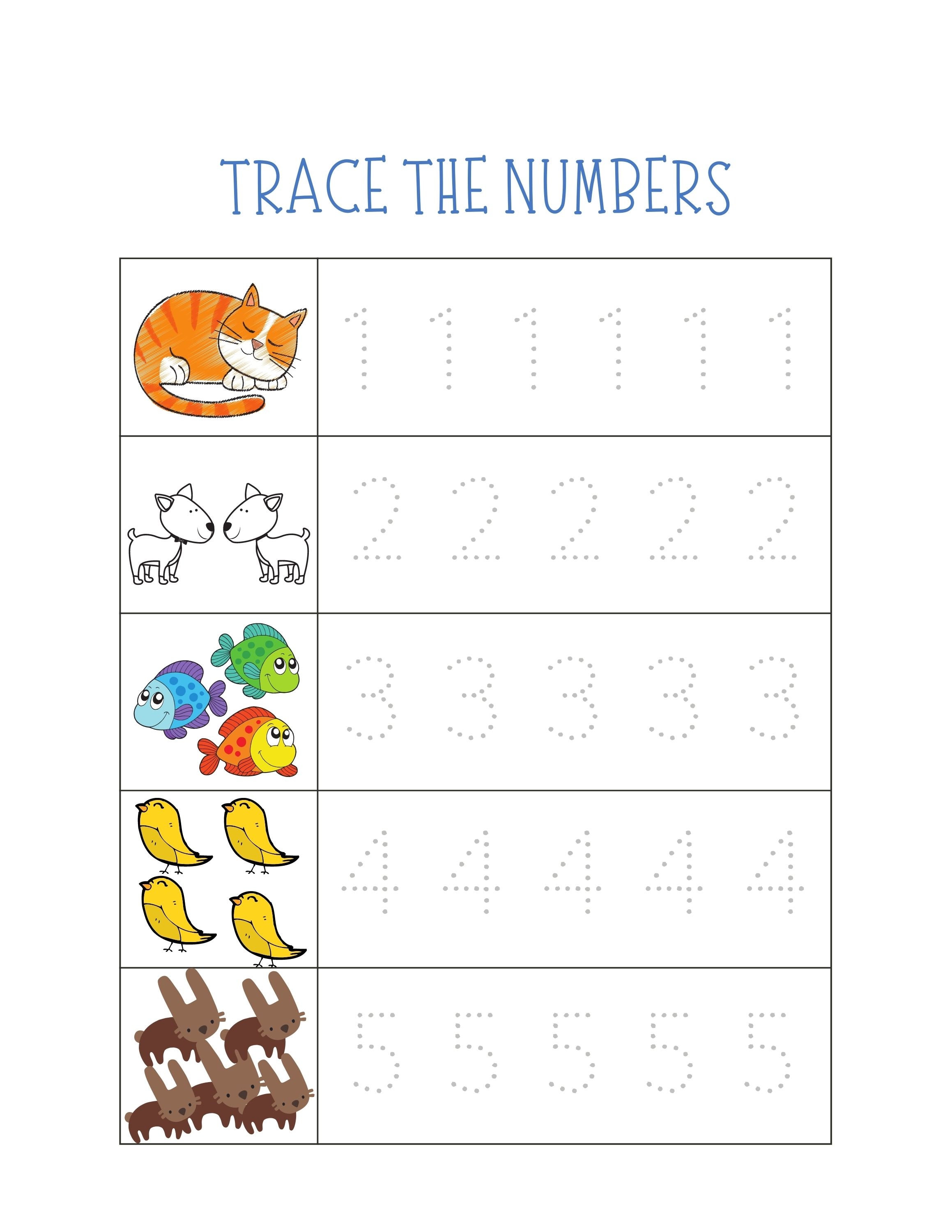 PRINTABLE Tracing Numbers Worksheet for Kids, Learning Numbers, Numbers ...