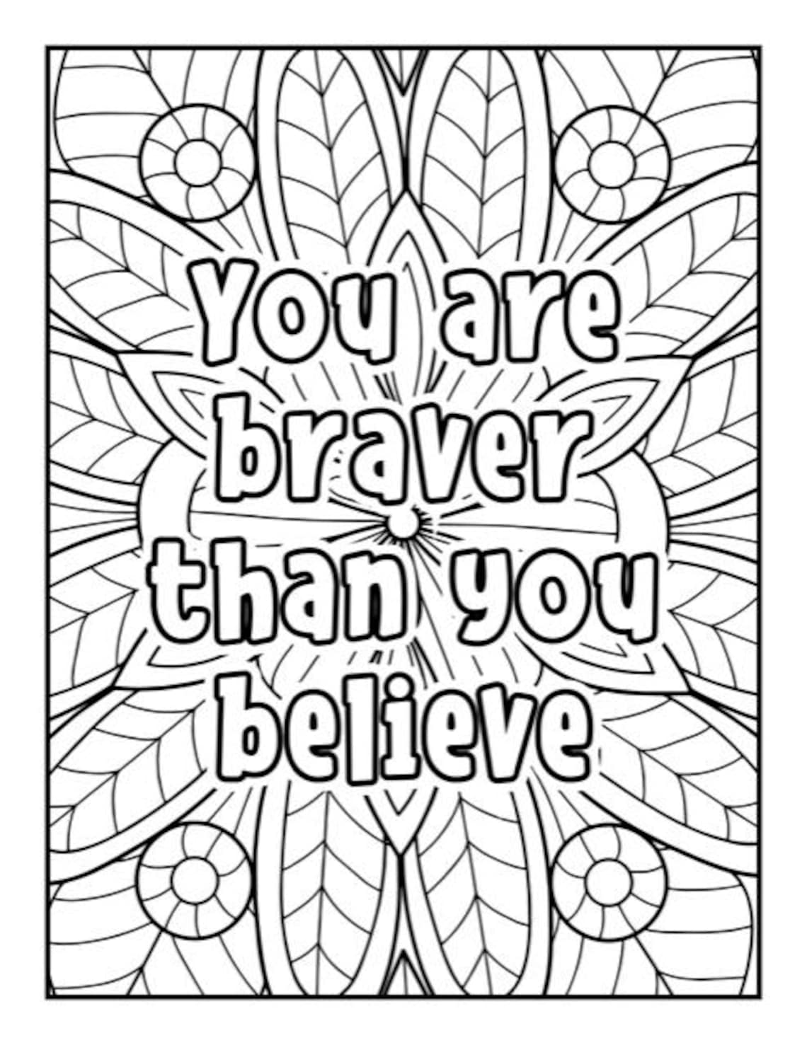 10 PAGE PRINTABLE Coloring Book Positive Affirmations Self Esteem ...