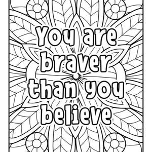 10 PAGE PRINTABLE Coloring Book Positive Affirmations Self Esteem ...