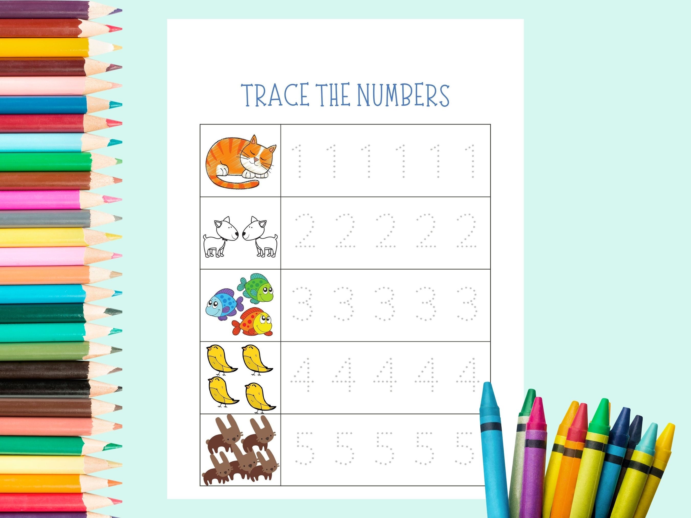 PRINTABLE Tracing Numbers Worksheet for Kids, Learning Numbers, Numbers ...