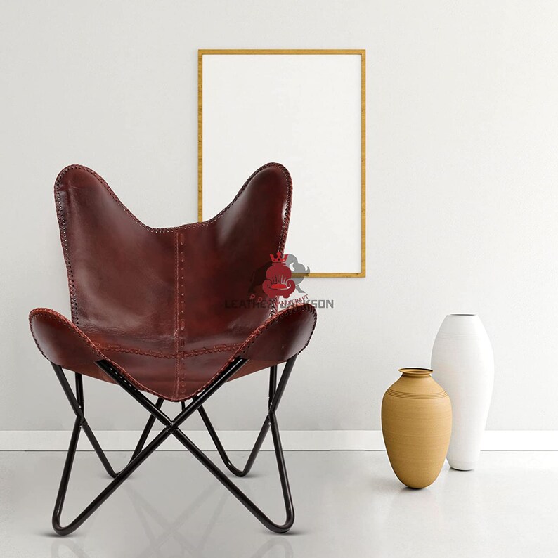 Leather Butterfly Chair Handmade Decorative Chairs - Etsy