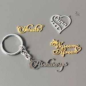 Customized Name Keychain Personalized Name Keychain Gold Keychain ...