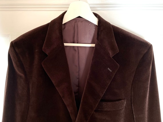 Vintage Men’s Bespoke Chocolate Brown Velvet Blazer, … - Gem