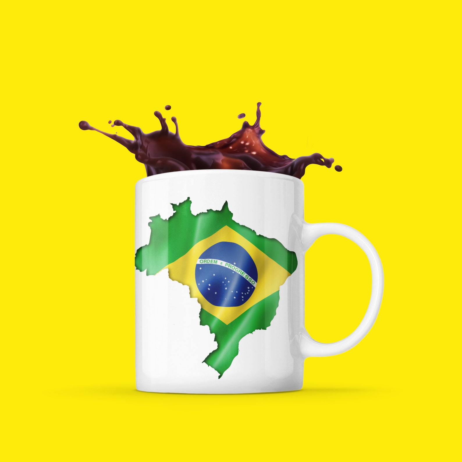 Brazil Mug Coffee Mug White Mug Brazil Map Brazil Flag - Etsy