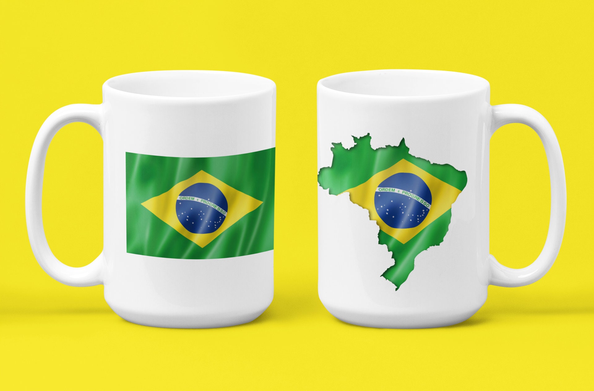 Brazil Mug Coffee Mug White Mug Brazil Map Brazil Flag - Etsy