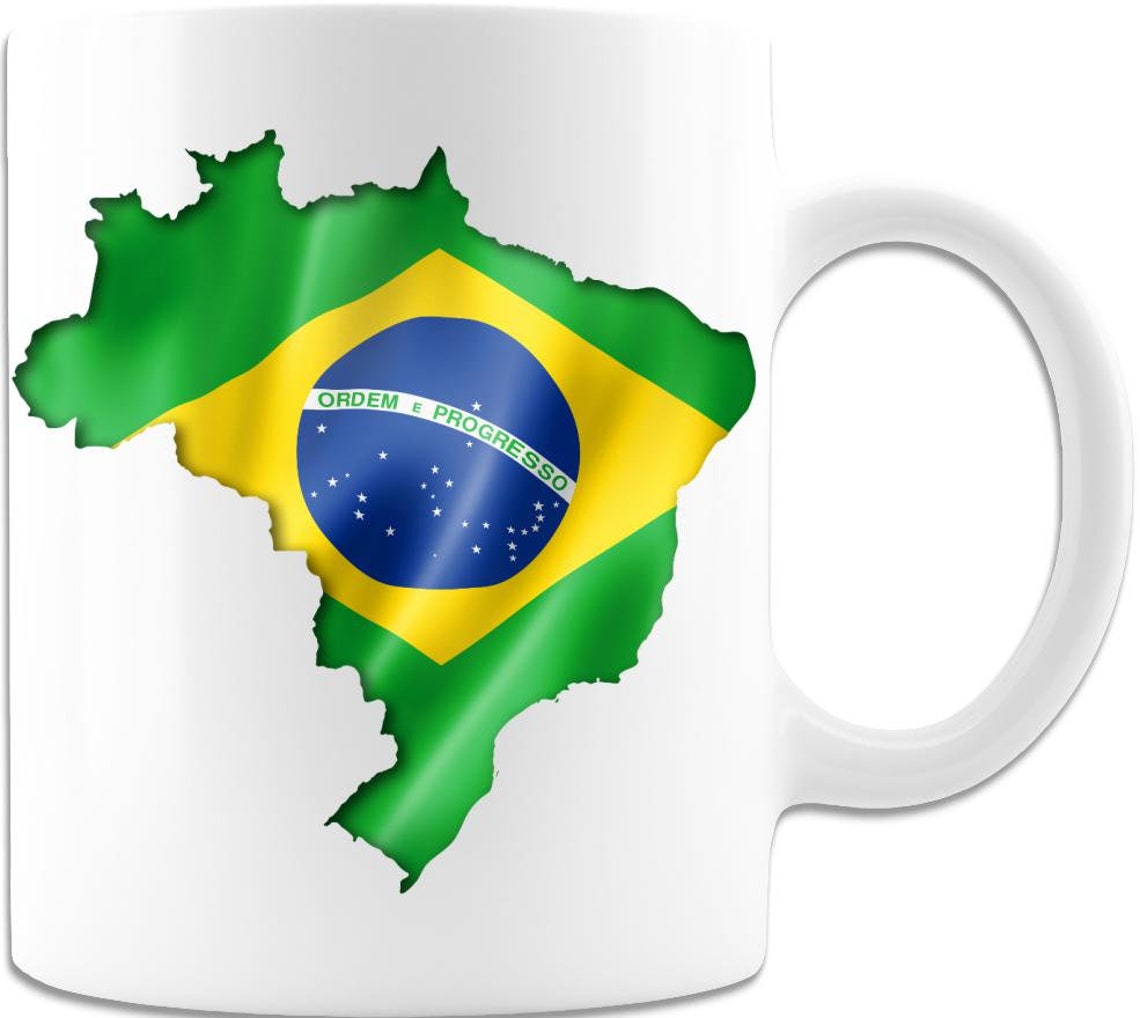 Brazil Mug Coffee Mug White Mug Brazil Map Brazil Flag - Etsy