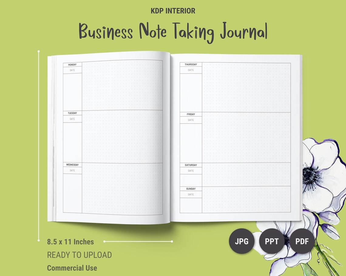 Small Business Note Taking Journal KDP Template KDP Interiors Printable ...