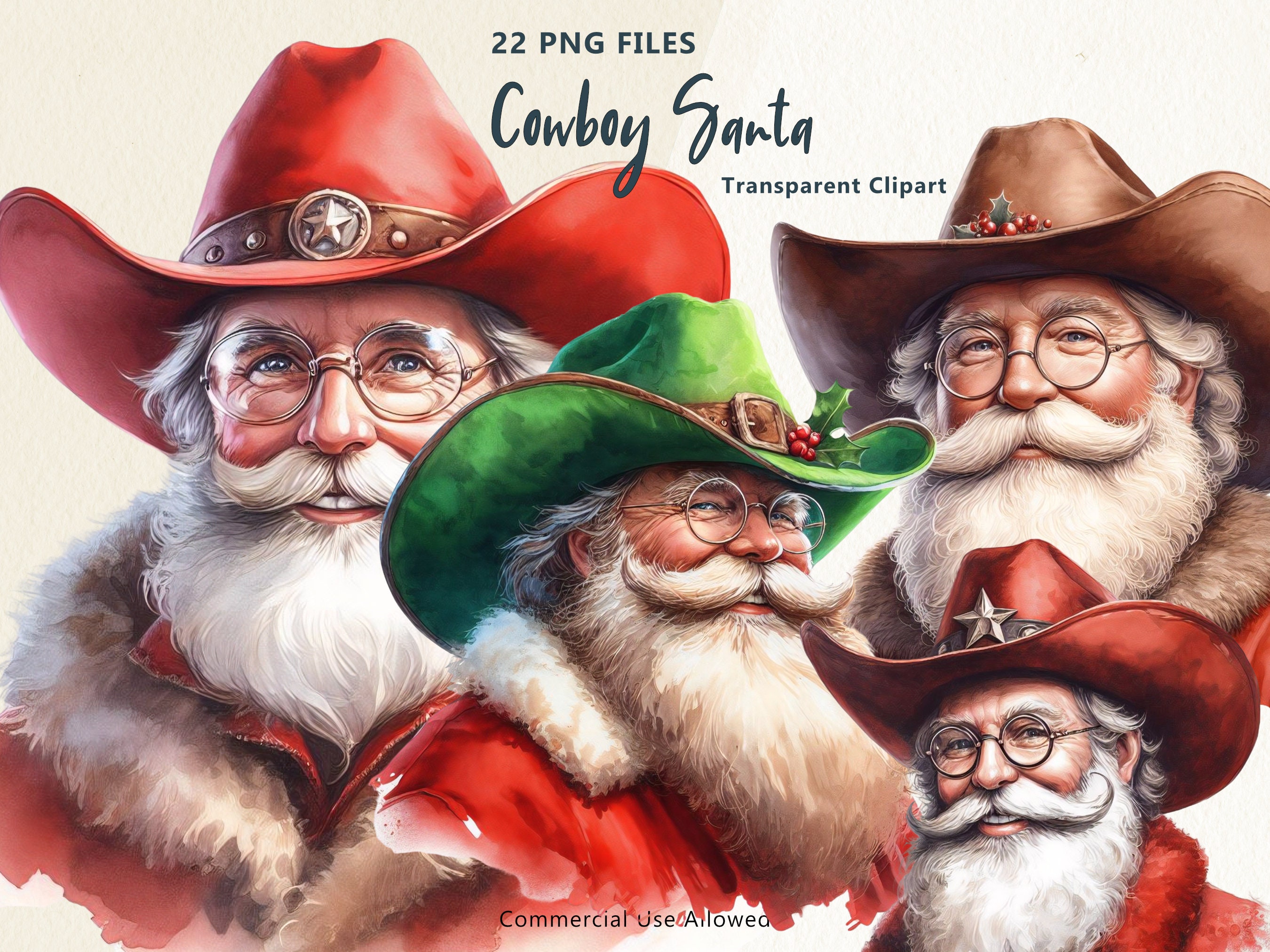 Christmas Cowboy Santa Claus, Christmas Clipart, Transparent PNG ...